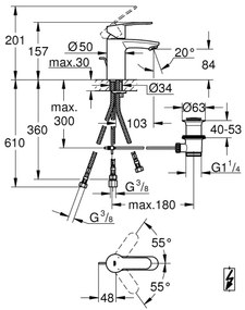 GROHE 33561002 - Umyvadlová baterie EUROSTYLE COSMOPOLITAN DN 15 lesklý chrom