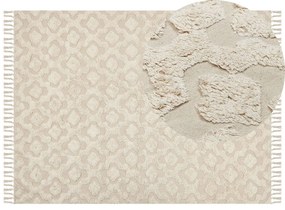 Bavlněný koberec 160 x 230 cm béžový AKSARAY Beliani