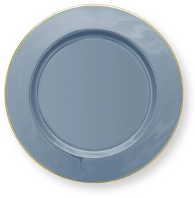 Pip Studio Flower Festival kovový talíř Ø32cm, modrý (Velký kovový talíř)