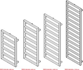 Hopa Perth koupelnový radiátor 600 x 1720 mm středové připojení černá RADPER601731SP