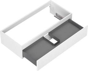 Mexen Rivel, koupelnová skříňka 100 cm, 1 zásuvka, drážkovaná, bílá matná, 91A20-10023-1-BF01