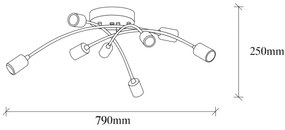 Přisazený lustr BANANA 8xE27/40W/230V