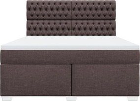 Box spring postel s matrací tmavě hnědá 180x200 cm textil 3292877