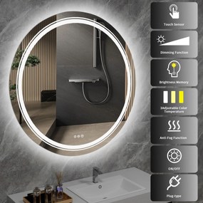 Koupelnové zrcadlo DOVER 80 cm stříbrné