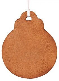 Hnědá vánoční závěsná dekorace perníková koule - 8*2*10 cm