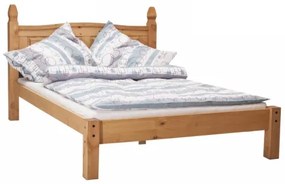 Rustikální postel 140x200 z masivu borovice Corona vosk 163624