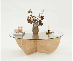 Designový konferenční stolek Balesego 90 cm vzor safírový dub