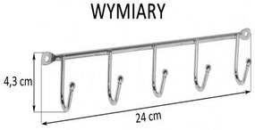 Erga příslušenství, 5-háček na ručníky, chromová, ERG-YKA-E.WK5