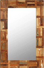 vidaXL Nástěnné zrcadlo z masivního recyklovaného dřeva 60 x 90 cm [246418]