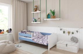 BabyBeds Dětská postel EMMA srdíčka Velikost postele: 160x80 cm, Barevné provedení: Modrá, Úložný prostor: Ne, bez úložného prostoru Bílá
