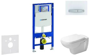 Geberit Duofix - Modul pro závěsné WC s tlačítkem Sigma50, alpská bílá + Duravit D-Code - WC a sedátko, Rimless, SoftClose 111.300.00.5 NH8