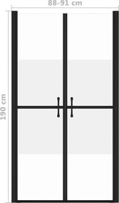 vidaXL Sprchové dveře polomatné ESG 91 x 190 cm [150835] Barva: Černá