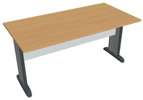 Stůl jednací rovný 160 cm - Hobis Cross CJ 1600 Dekor stolové desky: buk, Dekor lamino podnože: šedá, Barva nohou: černá
