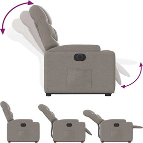 Elektrické zvedací polohovací křeslo taupe textil 3204628