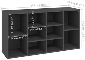 vidaXL Lavice s botníkem šedá 103 x 30 x 54,5 cm dřevotříska