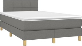 Box spring postel s matrací a LED tmavě šedá 120x200 cm textil 3133702