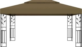 Altán s dvojitou střechou 3 x 4 m taupe 180 g/m² 312244