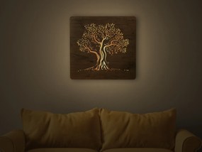 Li-Go "Olivovník" světelný obraz 230V 62x62 cm provedení povrchu: ořech