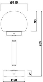 Globo 21033A-LED Nab. dot. stol. lampa HAKU LED/2,5W/5V 2700/4000/6500K antracit