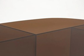 Hnědý skleněný konferenční stolek 60x80 cm Linea – Zuiver
