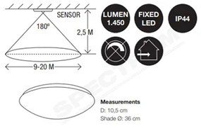 Klasické stropní LED svítidlo NORDLUX Ask O 360 x 105 mm, 18 W