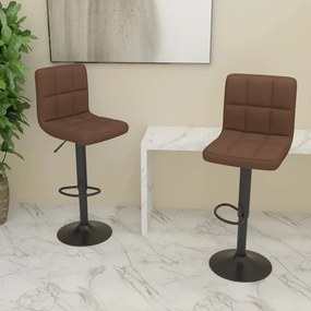 Barové židle 2 ks hnědé textil 334285