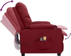Elektrické masážní křeslo vínové textil 3098854