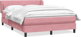 Box spring postel s matrací růžová 160x210 cm samet 3317702