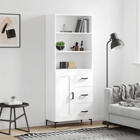 Skříň highboard bílá 69,5 x 34 x 180 cm kompozitní dřevo