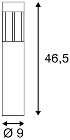 SLV 231815 Slots 45, venkovní sloupek, 6,3W LED 3000K, antracit, výška 46,5cm