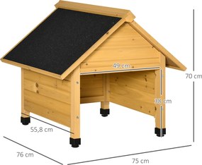 Dřevěná garáž Outsunny pro robotické sekačky 75x76x70 cm žlutá, ochrana proti slunci a dešti pro robotické sekačky |