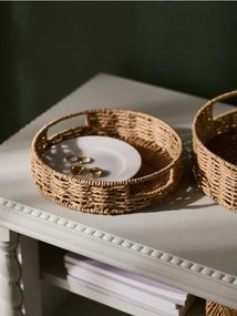 Sinsay - Pletený dekorativní tác s úchyty - béžová