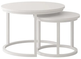 TRENTO konferenční stolek 2 kusy, bílá/bílý kov