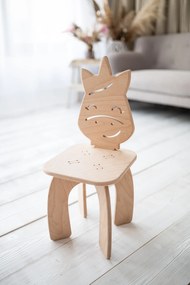 Woodisio Židle ANIMAL Barva: Přírodní dřevo, Variant: Jednorožec