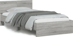 vidaXL Rám postele s čelem 100 x 200 cm kompozitní dřevo [838618] Barva: šedá sonoma