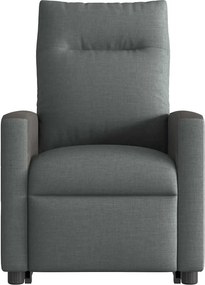 Elektrické zvedací masážní polohovací křeslo tmavě šedé textil 3324074