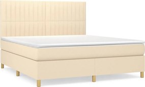 Box spring postel s matrací krémová 180x200 cm textil 3142518