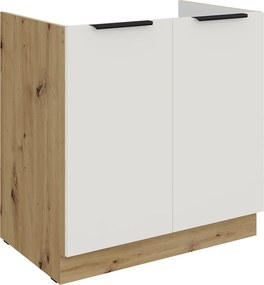 ARIA az | dolní skříňka 80 ZL 2F dřezová | 80 cm | ANTI FINGERPRINT povrch | artisan/bílá