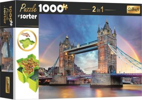 Puzzle trefl puzzle s třídičem 2v1 tower bridge, londýn 1000 dílků