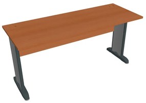 Stůl pracovní rovný 160 cm hl. 60 cm - Hobis Cross CE 1600 Dekor stolové desky: třešeň, Dekor lamino podnože: třešeň, Barva nohou: černá