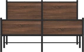 Kovový rám postele bez matrace hnědý dub 150 x 200 cm 3301413