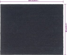 Rohožka před dveře tmavě šedá 80 x 100 cm kokosové vlákno 155592