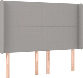 Box spring postel s matrací a LED světle šedá 140x200 cm textil 3138157