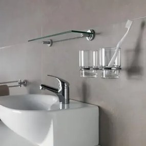 Spirella ATLANTIC nástěnná polička 40 cm chromovaná ocel / sklo