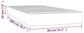 Taštičková matrace černá 80 x 200 x 20 cm samet,  347690