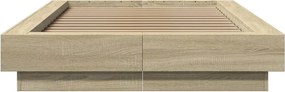 Rám postele s LED osvětlením dub sonoma 100 x 200 cm kompozit 3281114