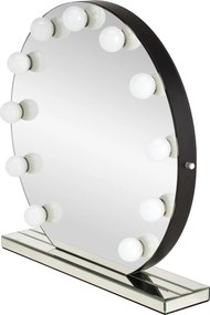 Stolní kosmetické zrcadlo Torano s LED osvětlením bílé/stříbrné