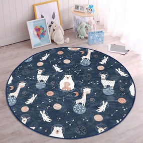 Tmavě modrý dětský koberec ø 80 cm Comfort – Mila Home