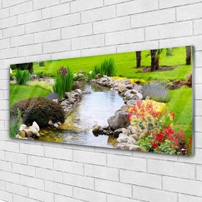 akrylový obraz Zahrada Jezero Příroda 125x50 cm