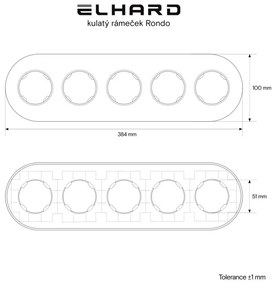 Elhard Kulatý pětirámeček Rondo, bílý RD3005W